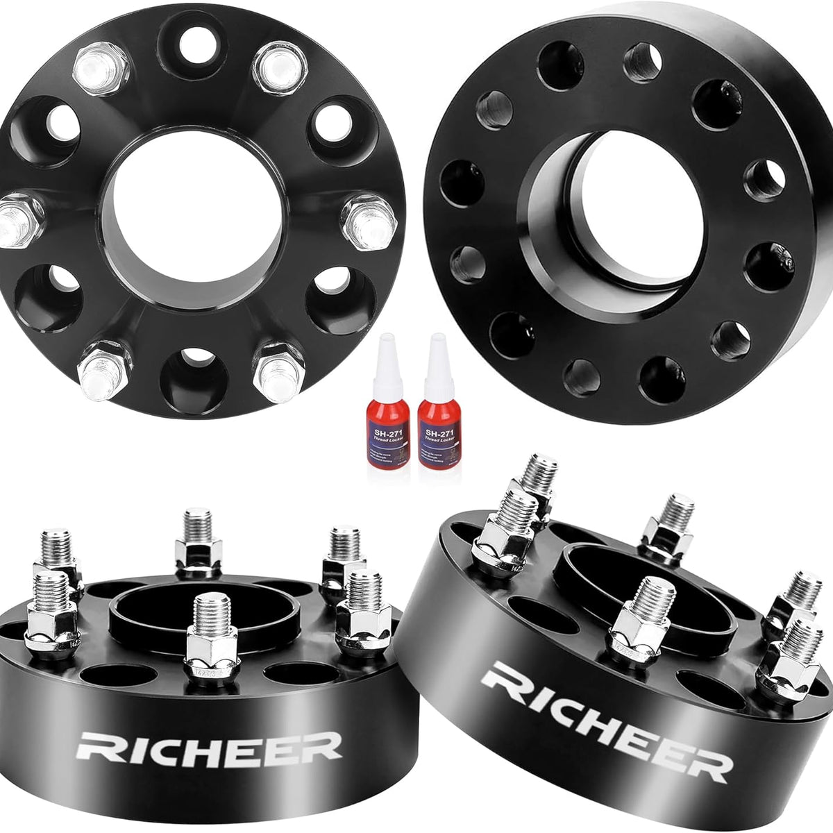 Richeer 4PCS 6x5.5 Hubcentric Wheel Spacers with 14x1.5 Studs & 77.8mm ...