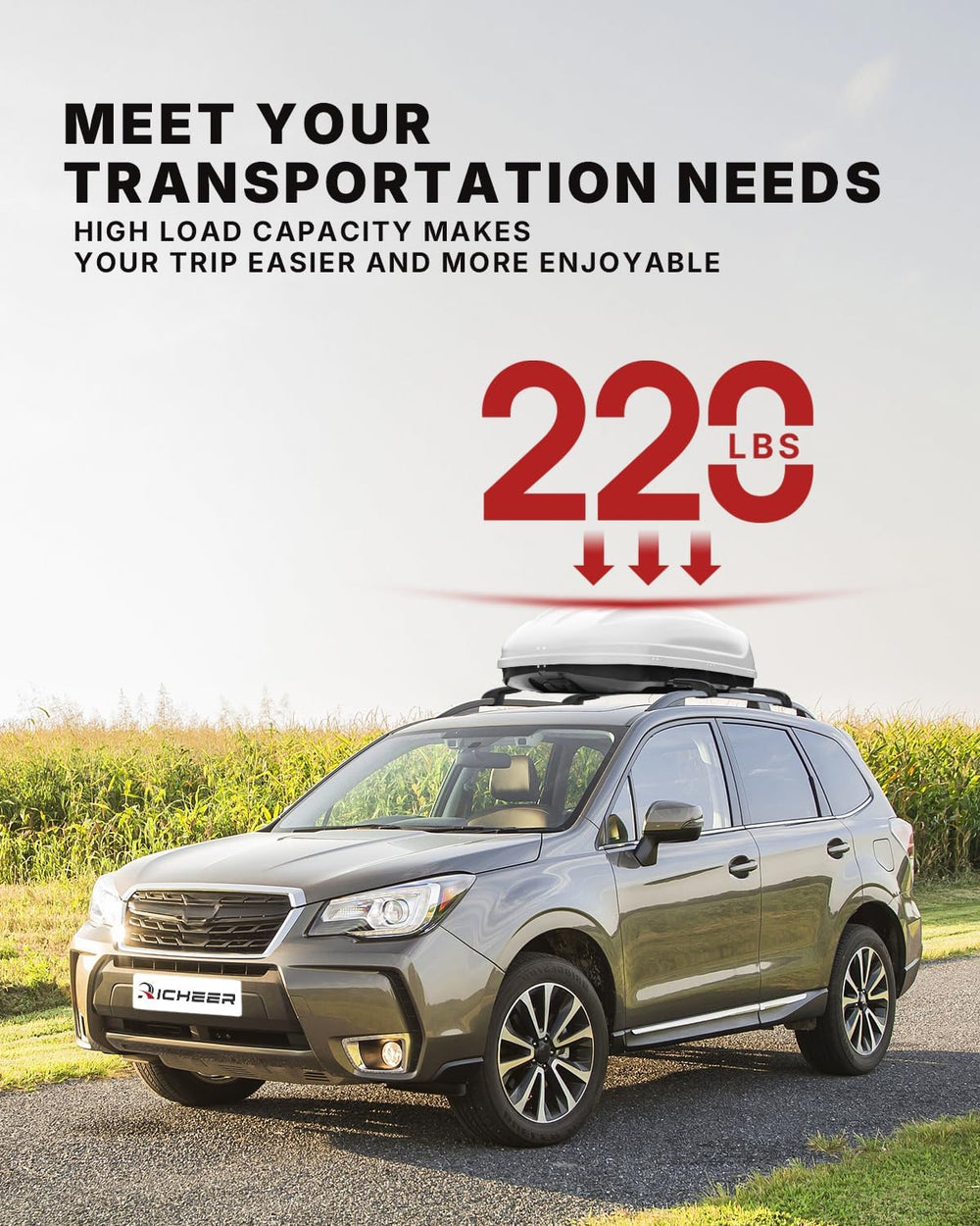 Richeer 220LBS Roof Rack Cross Bars for 2014-2025 Forester with Side R